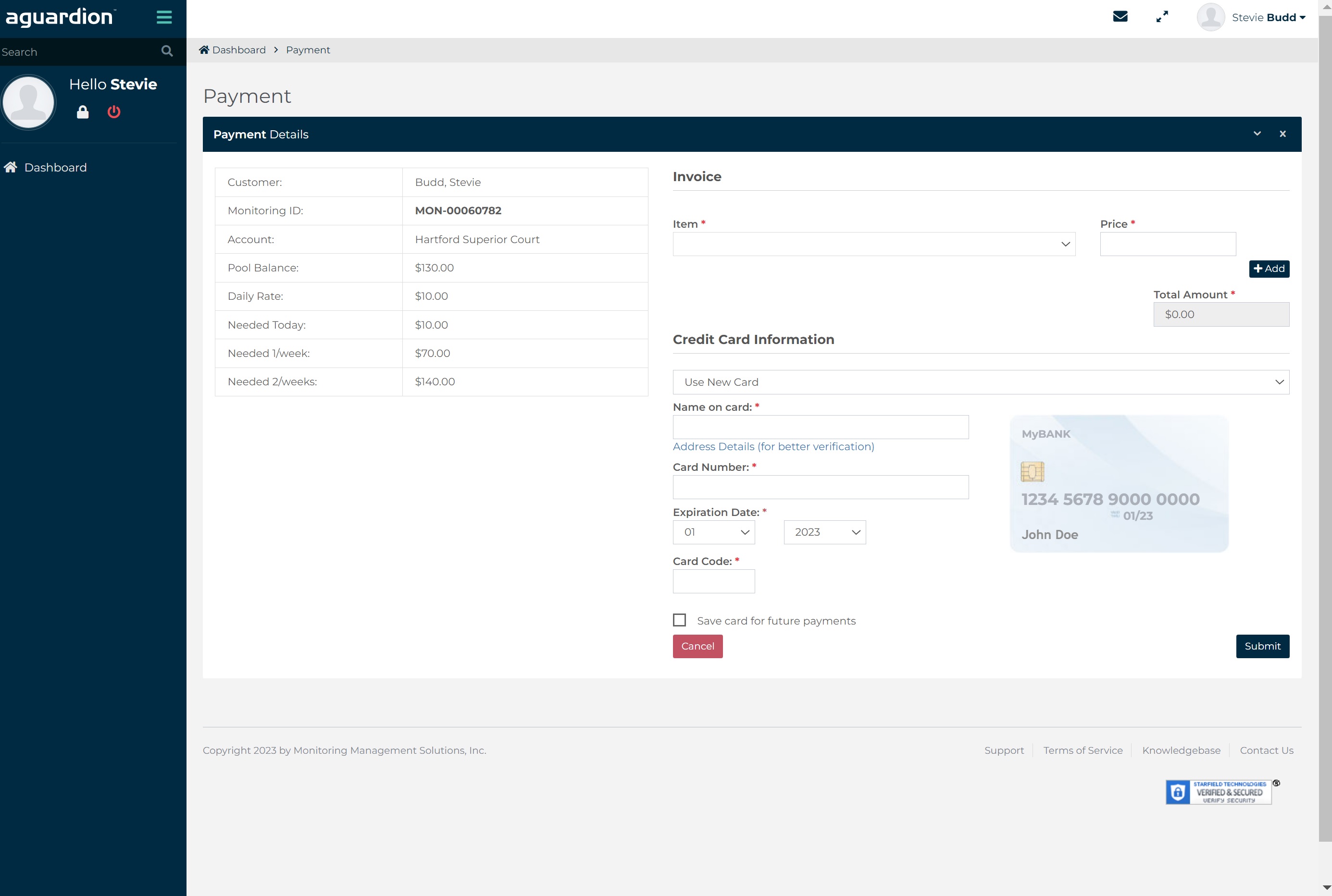 Client Portal screen shots